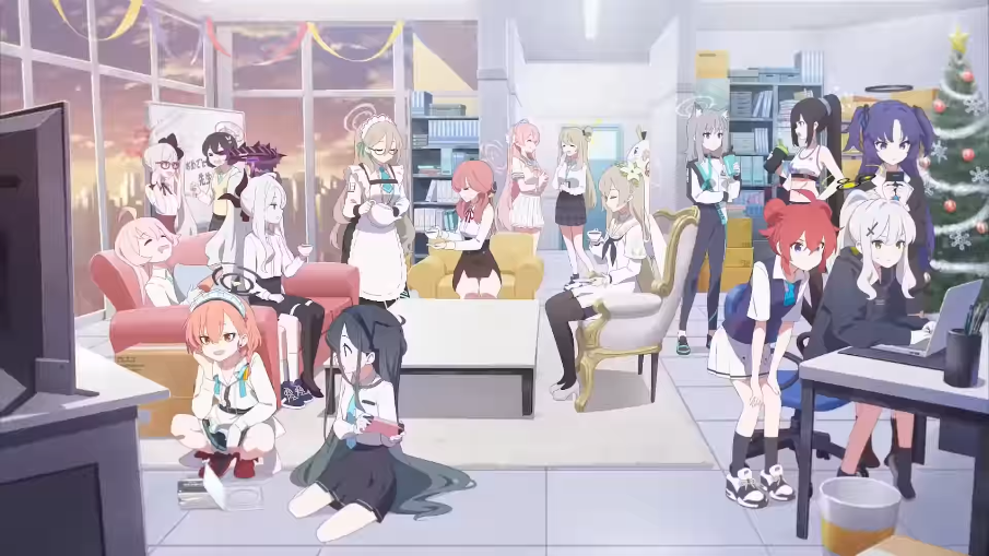 블루아카 1주년 pv 일러스트(데이터주의)