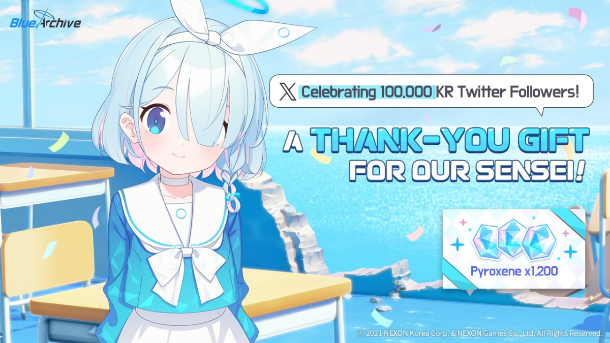 Celebrating 100K Followers on Blue Archive KR Twitter!