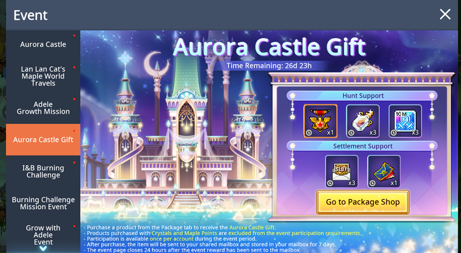 🏰 Aurora Castle Events