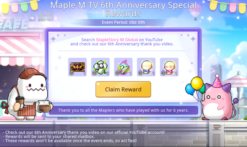 Maple M TV 6th Anniversary Special Rewards! 🎊
