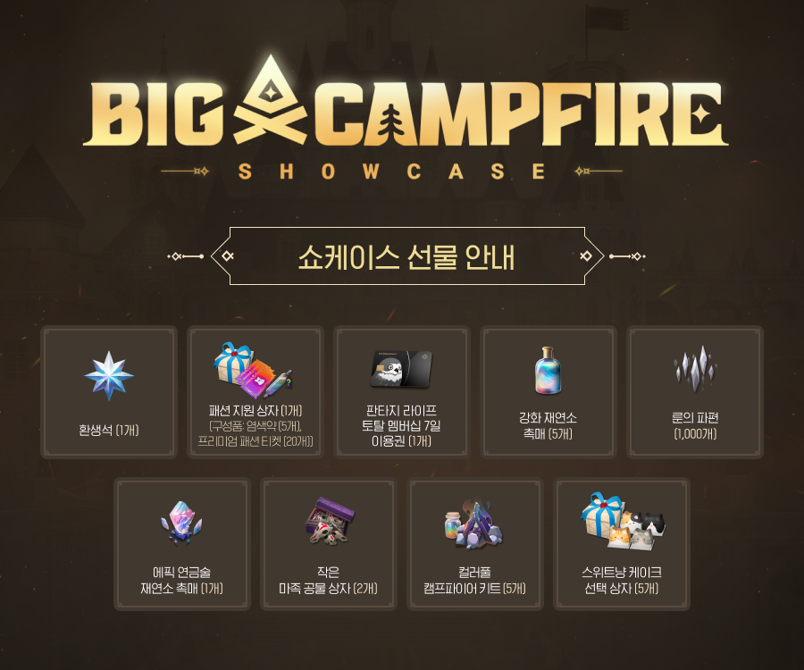 첫번째 쇼케이스 ‘BIG CAMPFIRE’ 기념 온타임 이벤트 및 9/25(목) ‘업데이트 기념 롤롤 쿠폰’ 사전 안내 - 마비노기 모바일